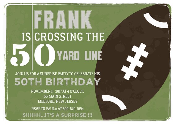 50 Birthday Football Birthday Invitations To Print Football Birthday