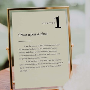 Chapter Table Numbers Book Theme Wedding | Etsy