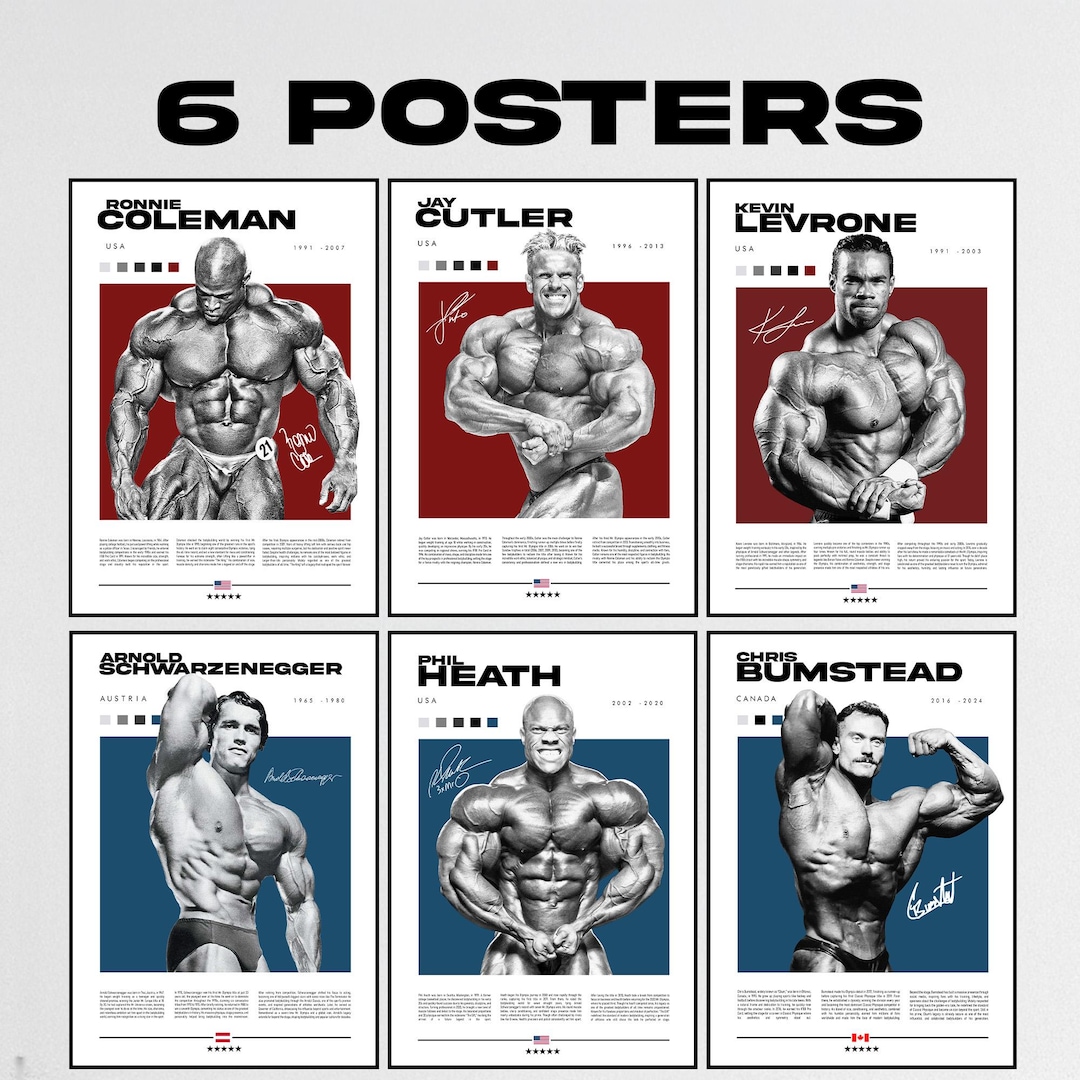 Mr. Olympia Bodybuilders Poster Bundle: Ronnie Coleman, Jay Cutler ...
