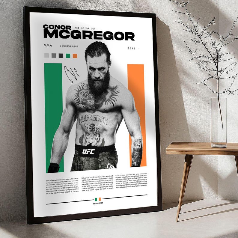 Conor Mcgregor Poster | UFC Fighter Wall Art | MMA Legend Art | Man ...