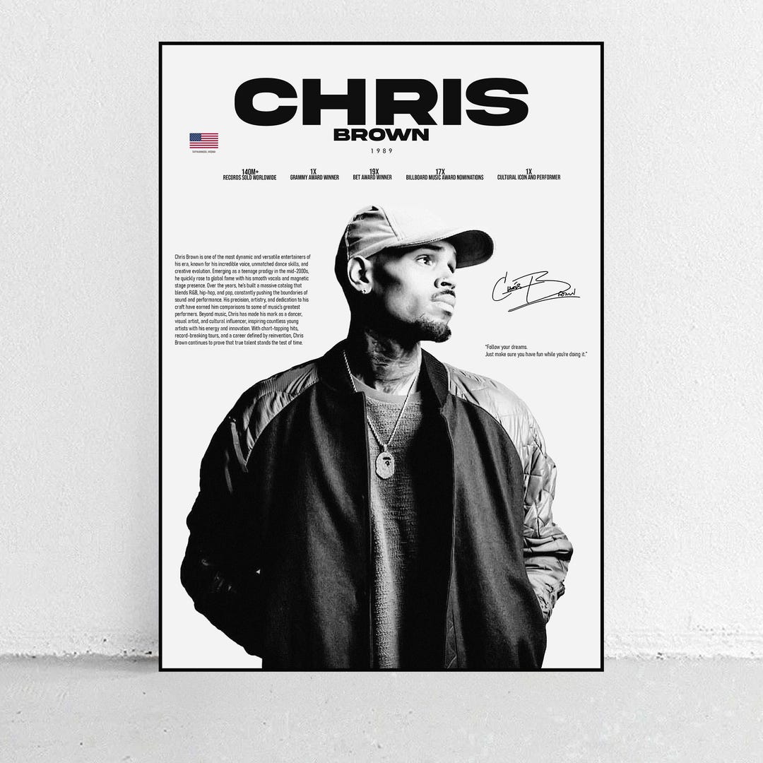 Chris Brown Poster: Minimalistic Chris Brown Poster, Chris Brown Wall ...