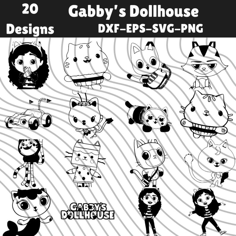 Gabby’s Dollhouse SVG PNG Bundle: Cricut & Silhouette Cut Files ...