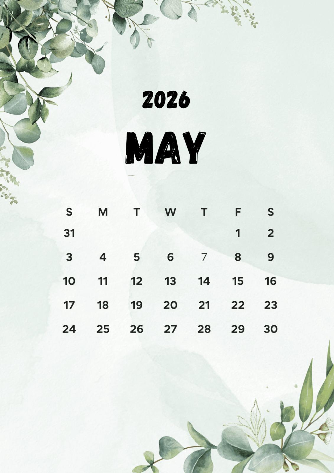 2026 Floral Watercolor Calendar: Printable Monthly Planner (digital ...