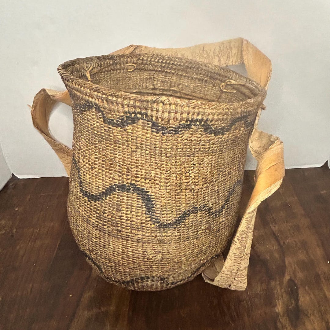 Rare Vintage Amazon Yanomami Burden Gathering Basket Hand Woven Tribal ...
