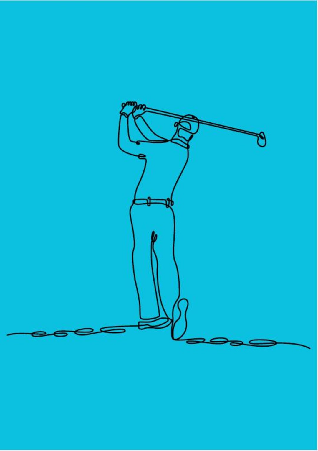 Golf - Line Drawing - Etsy