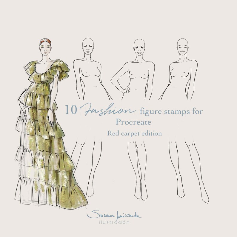 Procreate Fashion Figure Stamps – 10 Model Pose Brushes for Fashion ...