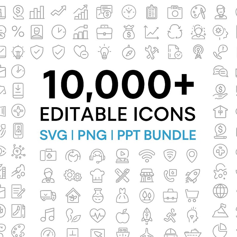 Icons 10,000 SVG Mega Bundle -, Icons PPT, Business Icons, Social Media ...