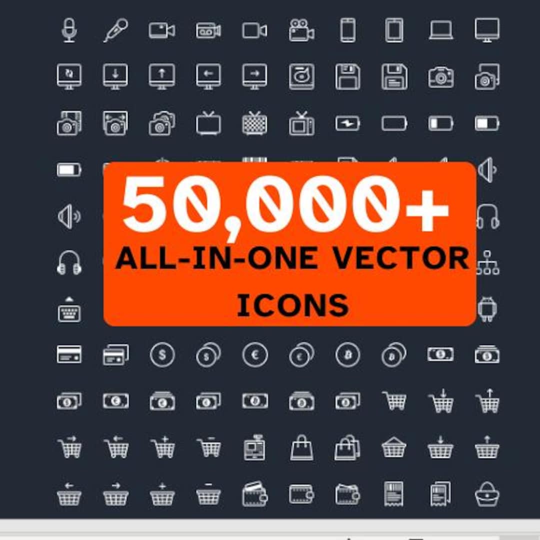 50,000+ All-in-one Vector Icons | PPTX, SVG, PNG | Fully Editable | for ...