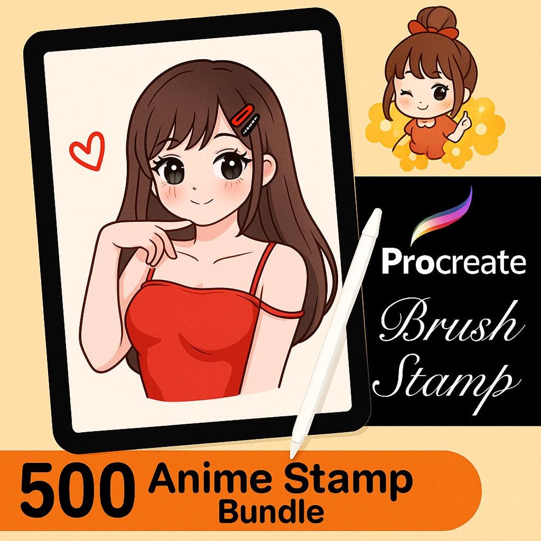 500+ Anime Stamp Brushes for Procreate – Ultimate Artist’s Bundle ...