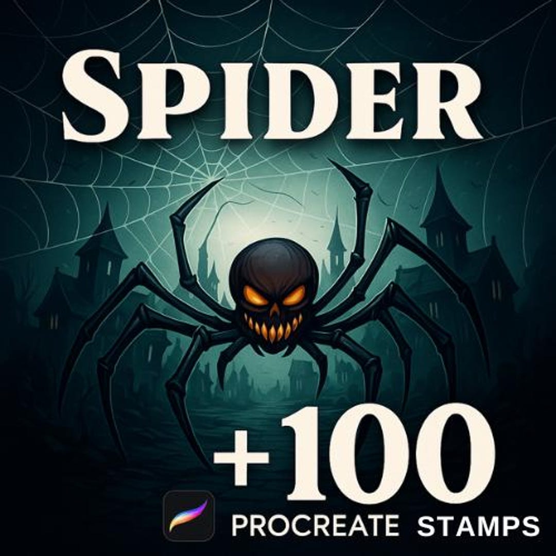 100+ Spider Tattoo Stamps for Procreate | Spider Web Tattoo Brushes ...