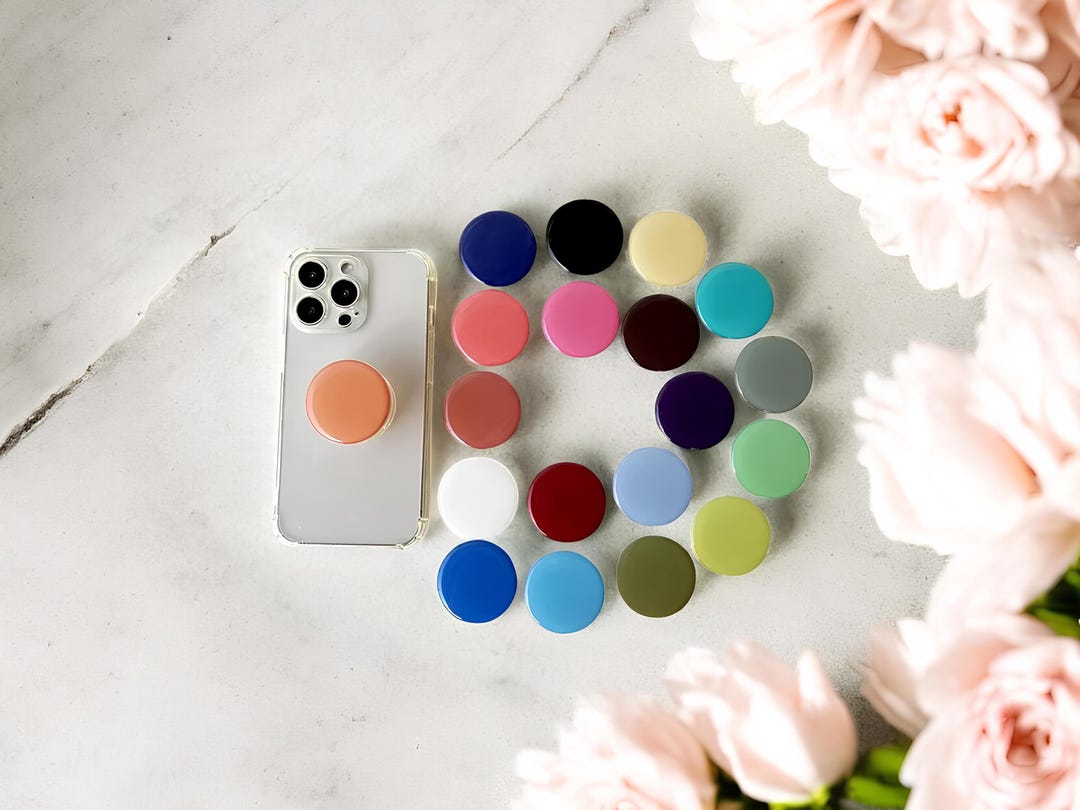 Brightly Colored Round Phone Grip - Cute Phone Handle - Round Popsocket ...