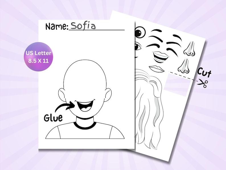 Build a Face Printable Template | Blank Face Design for Kids | Cut and ...