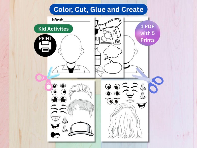 Build a Face Emotions Activity: Cut and Paste Craft (PDF Pattern) - Etsy