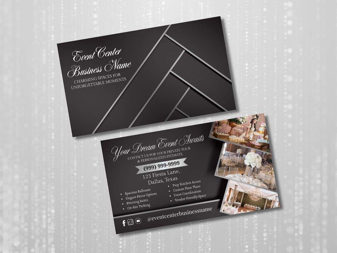 Modern Luxury Event Center Business Card Template | Editable Venue ...