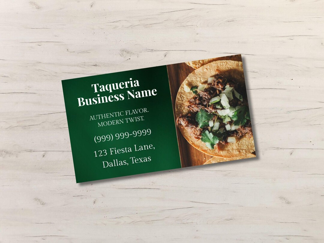 Custom Taqueria Business Card | Taco Truck & Catering | Modern Mexican ...