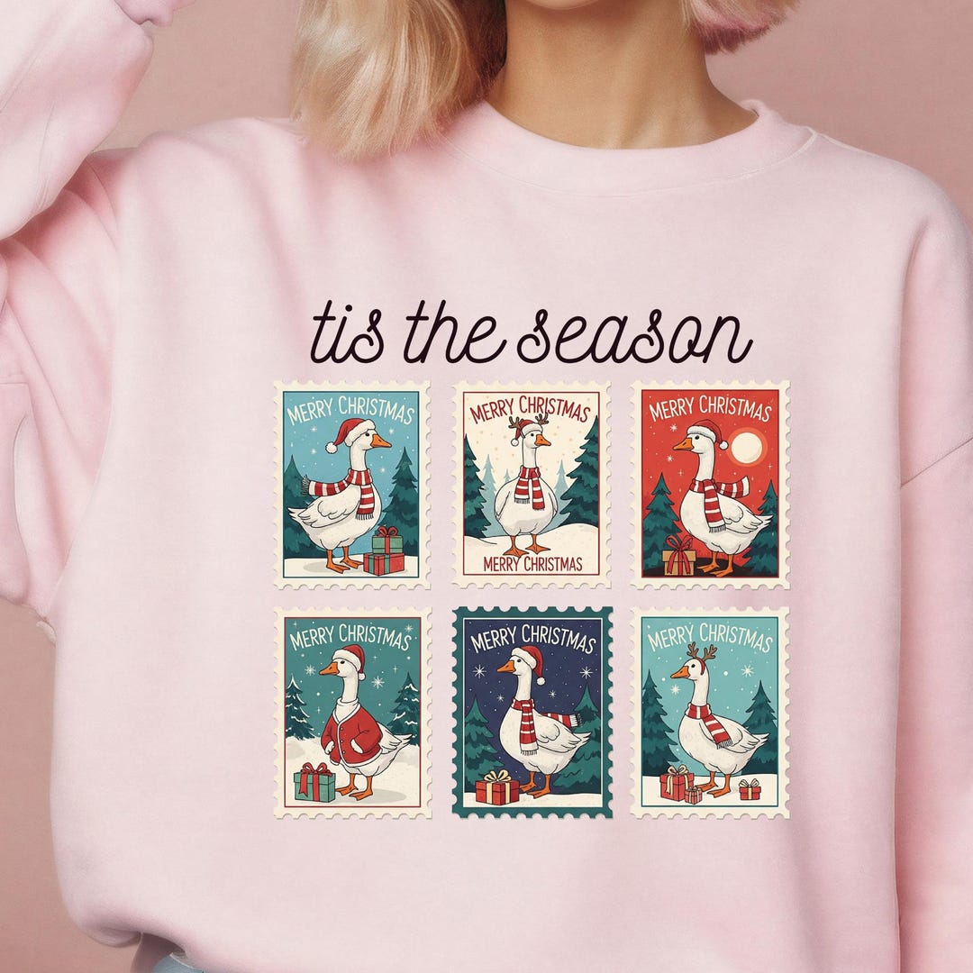Silly Goose Christmas Stamps Sweatshirt, Funny Crewneck, Winter Gift - Etsy