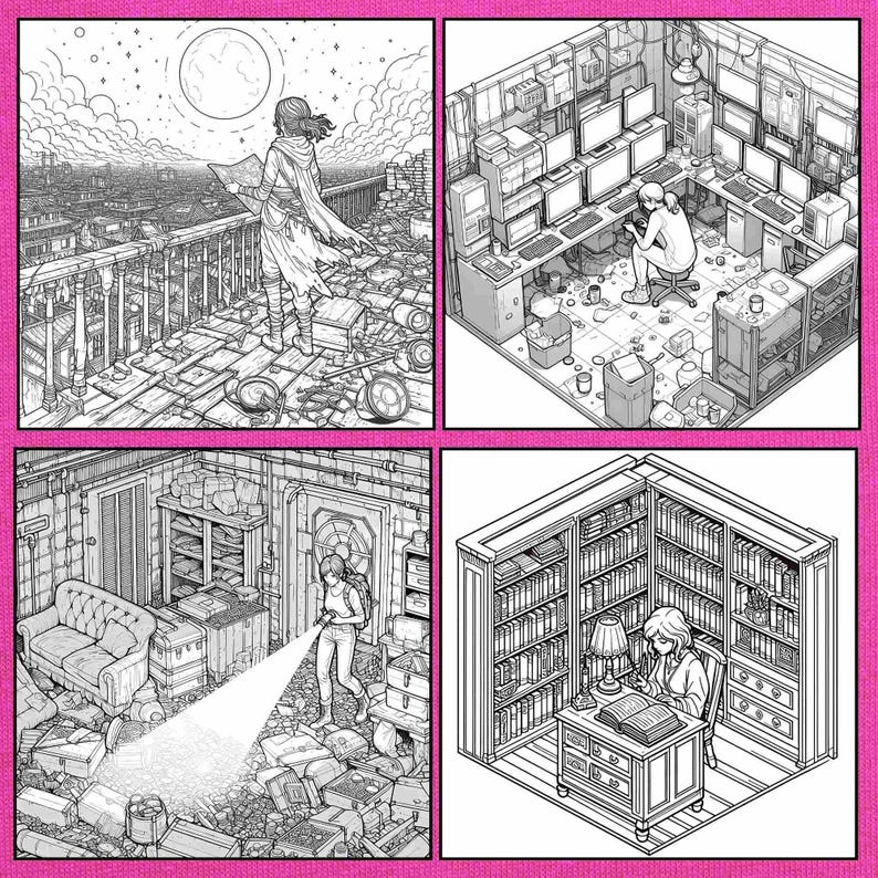 Haunted Hotel Coloring Book: Cozy Gothic Mystery (digital Download) - Etsy
