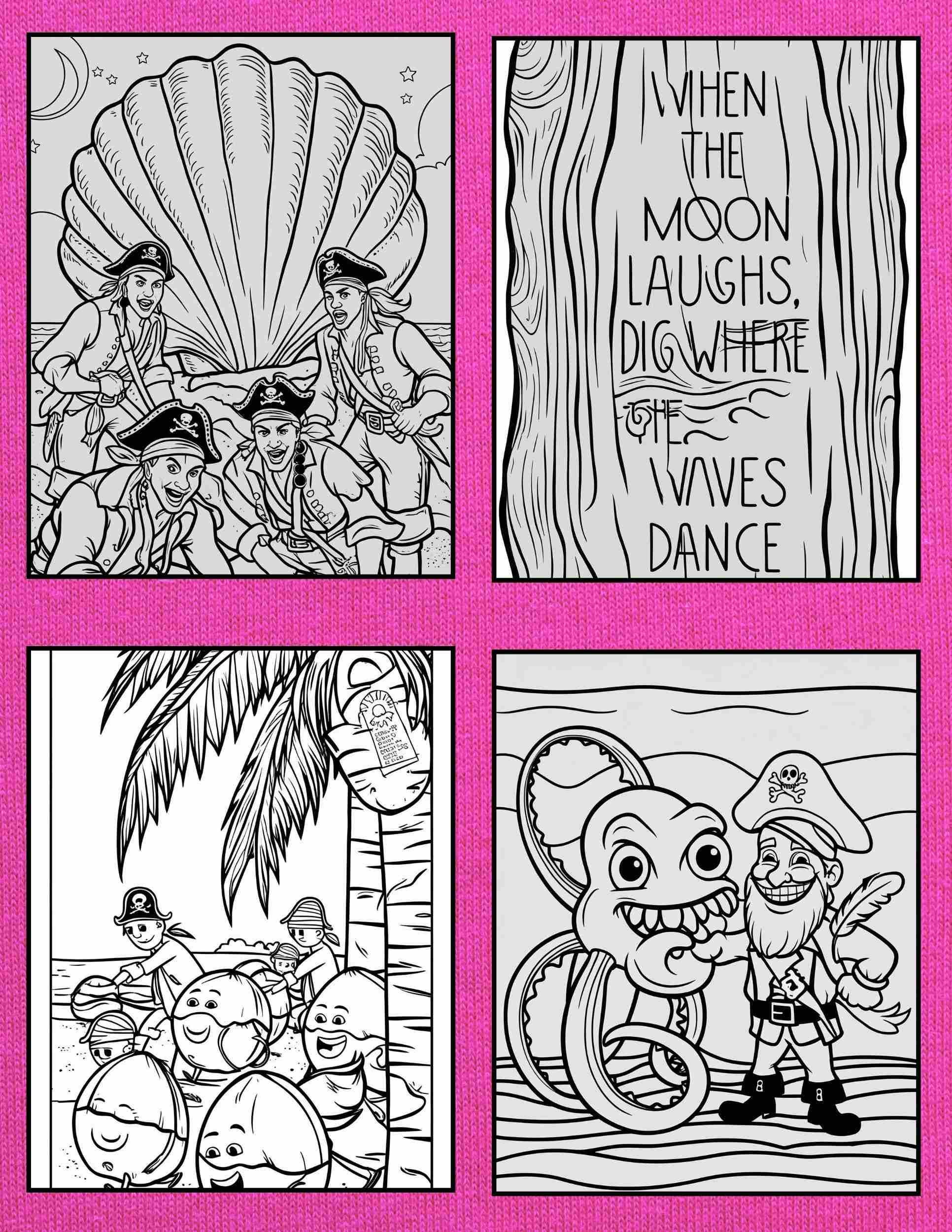 Pirate Treasure Hunt Cute Cozy Comfy Mindful Coloring Book Adventure ...