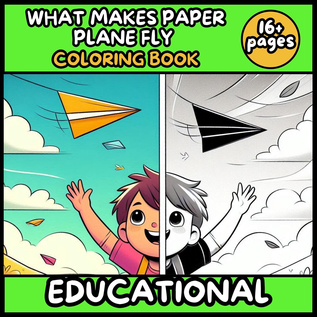 Paper Plane Science Coloring Book: STEM Aerodynamics Activity (PDF ...