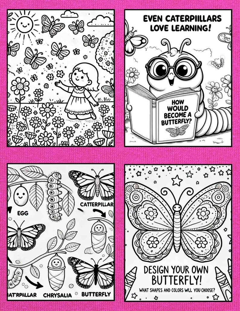Butterfly Life Cycle Coloring Book: STEM Activity Pages (PDF) - Etsy