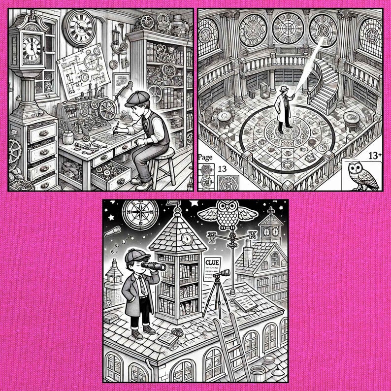 Library of Clues: Mystery Coloring Book for Adults | Printable Puzzle ...