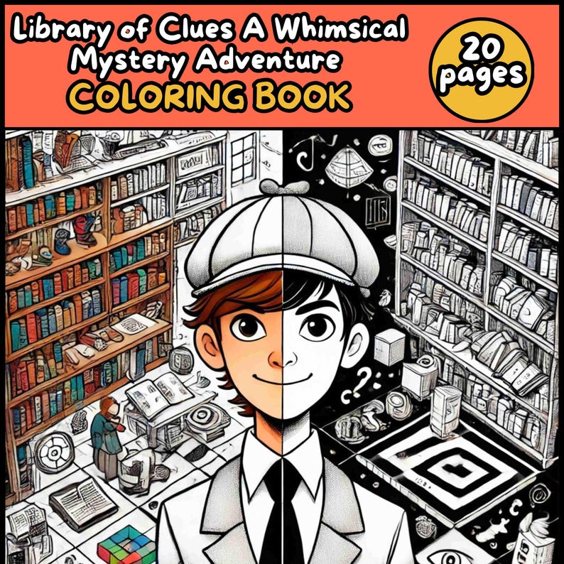 Library of Clues: Mystery Coloring Book for Adults | Printable Puzzle ...