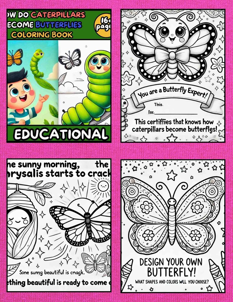 Butterfly Life Cycle Coloring Book: STEM Activity Pages (PDF) - Etsy