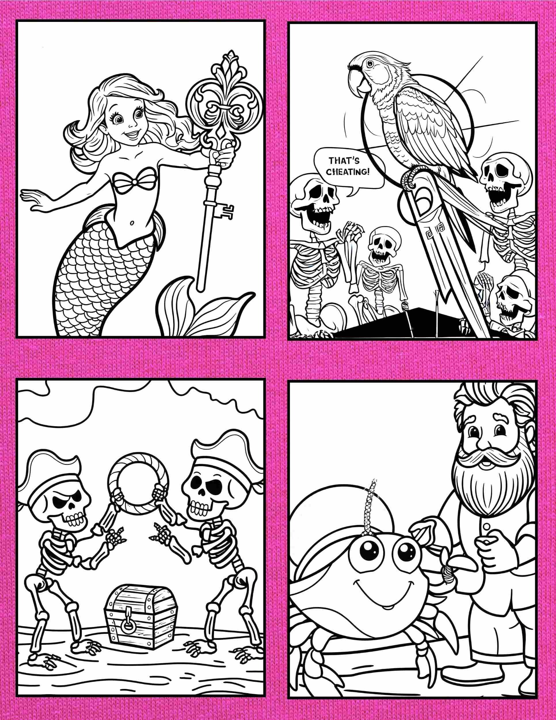 Pirate Treasure Hunt Cute Cozy Comfy Mindful Coloring Book Adventure ...