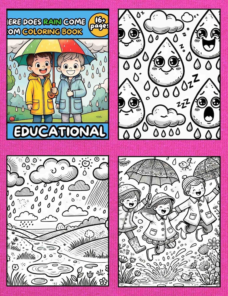 Kids STEM Coloring Book: Where Does Rain Come From? (printable PDF) - Etsy