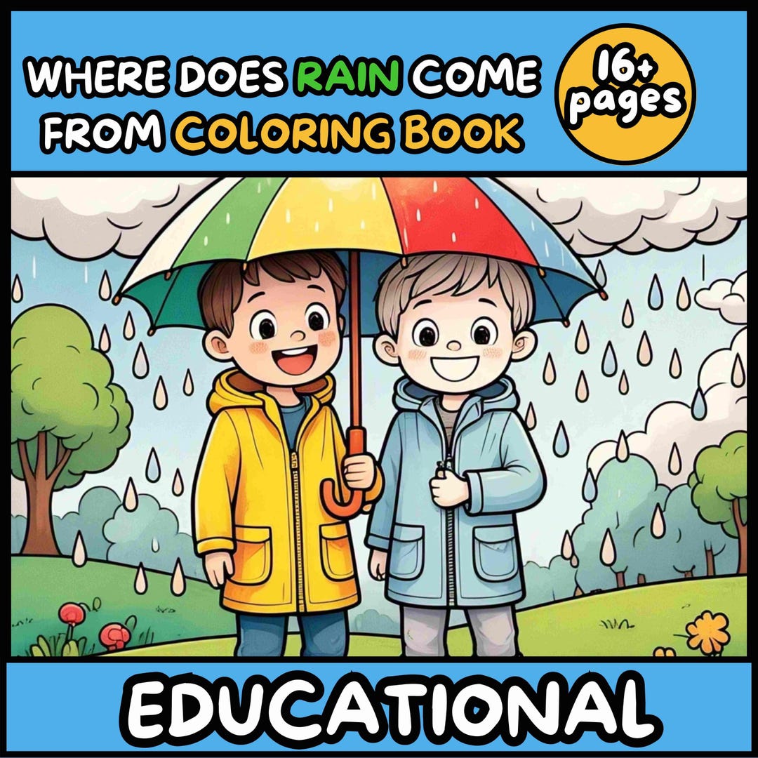 Kids STEM Coloring Book: Where Does Rain Come From? (printable PDF) - Etsy