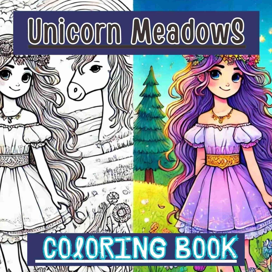 Unicorn Meadows Coloring Book | Printable Mindfulness | Stress Relief ...