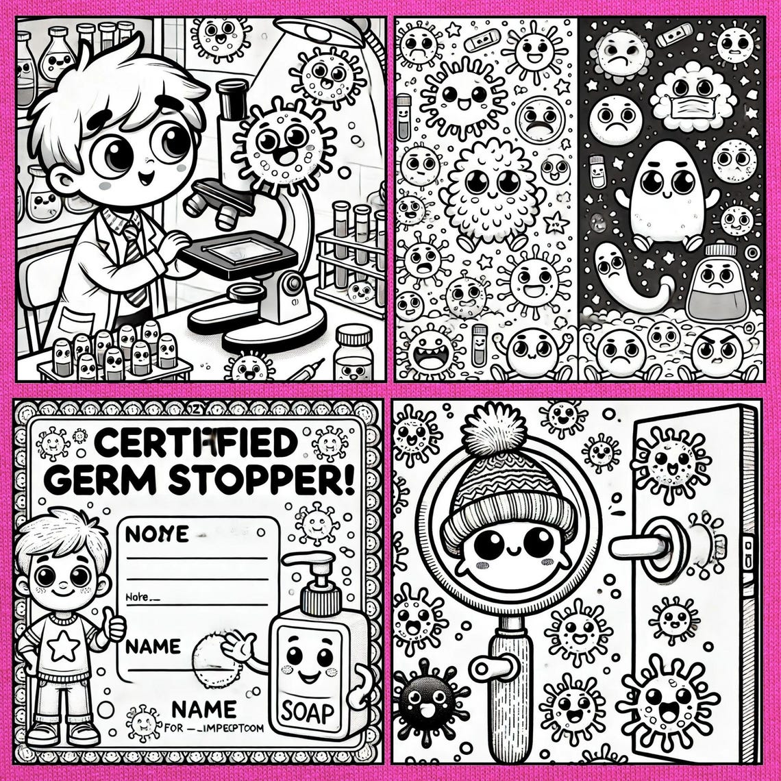 STEM Coloring for Kids, Science of Germs, Printable Activity Book, What ...