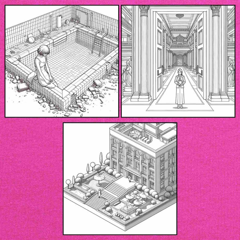 Haunted Hotel Coloring Book: Cozy Gothic Mystery (digital Download) - Etsy