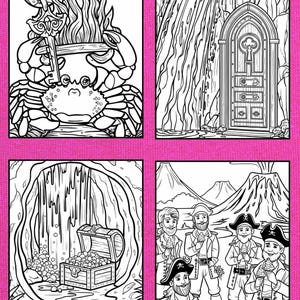 Pirate Treasure Hunt Cute Cozy Comfy Mindful Coloring Book Adventure ...