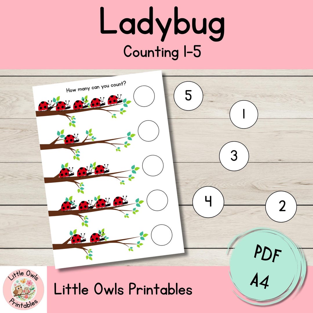 Counting Worksheet, Ladybug Theme, Counting, Early Math's, Homeschool ...