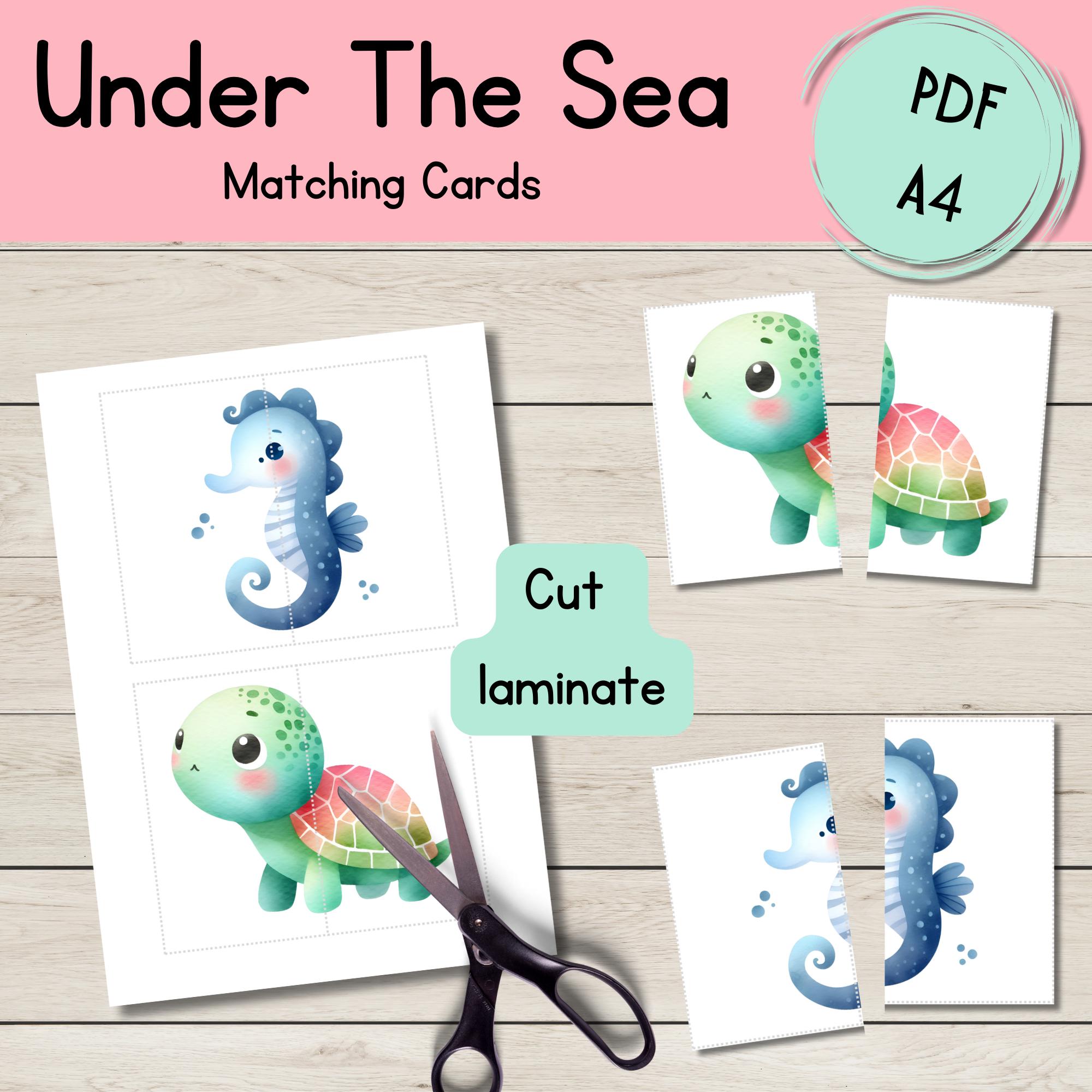 Under the Sea Matching Game for Kids, Sea Animals Matching Activity ...