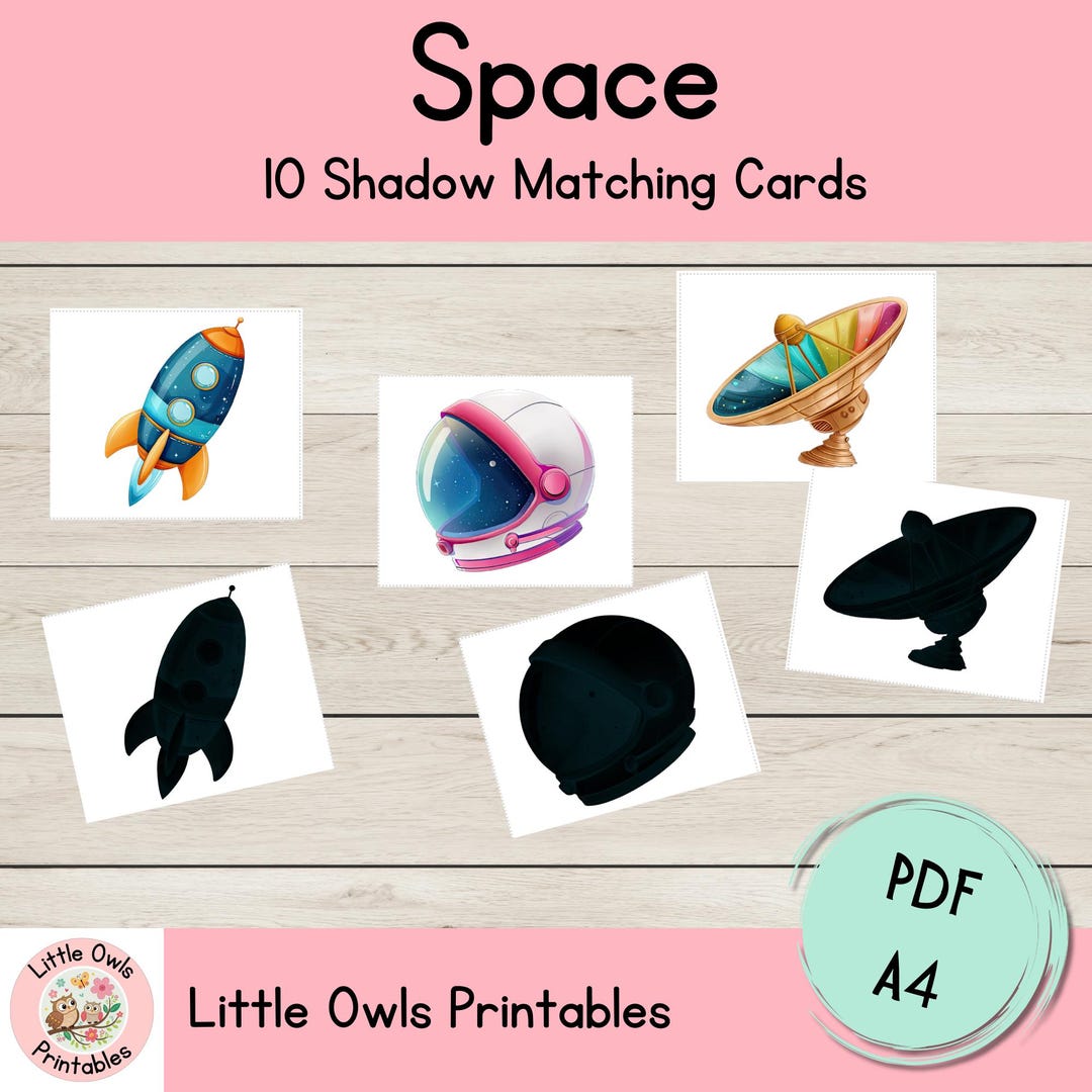 Space Theme Shadow Matching Game- Toddler Activities- Preschool ...