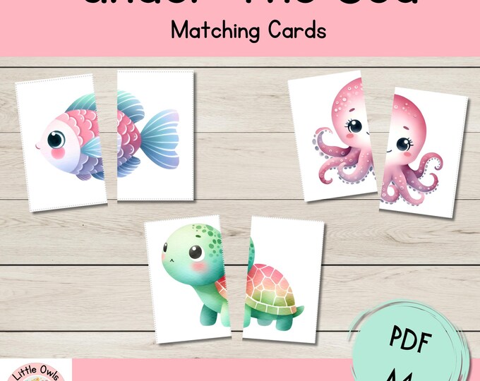 Under the Sea Matching Game for Kids, Sea Animals Matching Activity ...