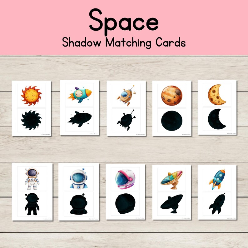 Space Theme Shadow Matching Game- Toddler Activities- Preschool ...