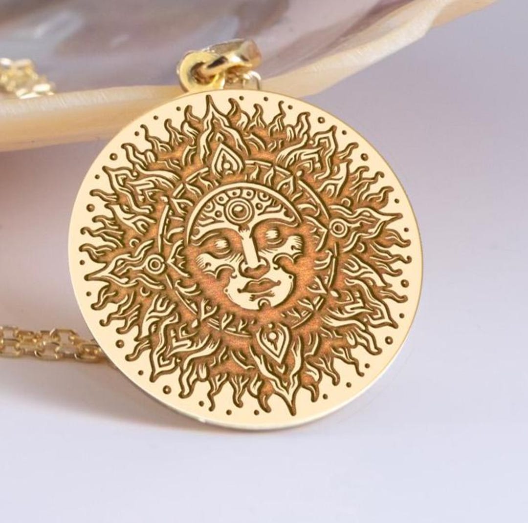 Sterling Silver Aztec Sun God Necklace: Ancient Spirit Medallion - Etsy