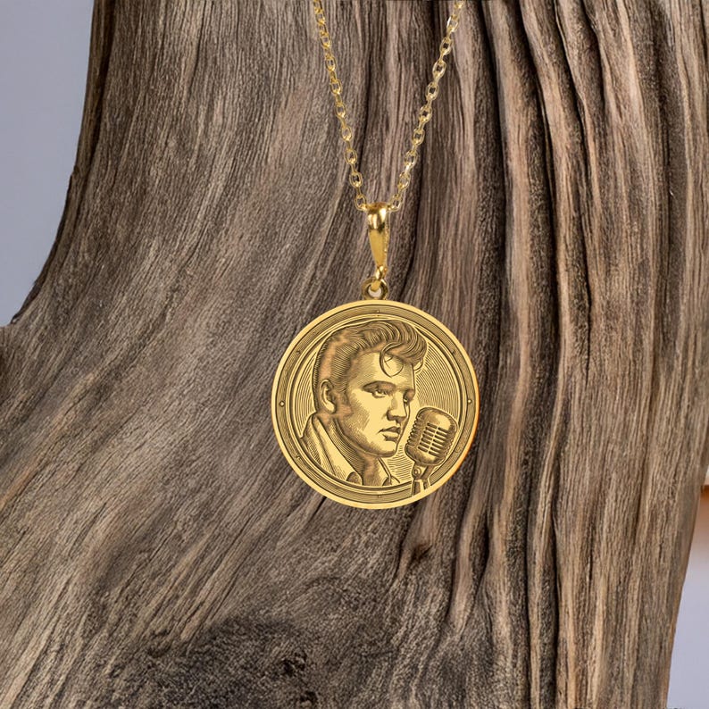 Sterling Silver Elvis Presley Medallion Necklace: Rock and Roll Legend ...