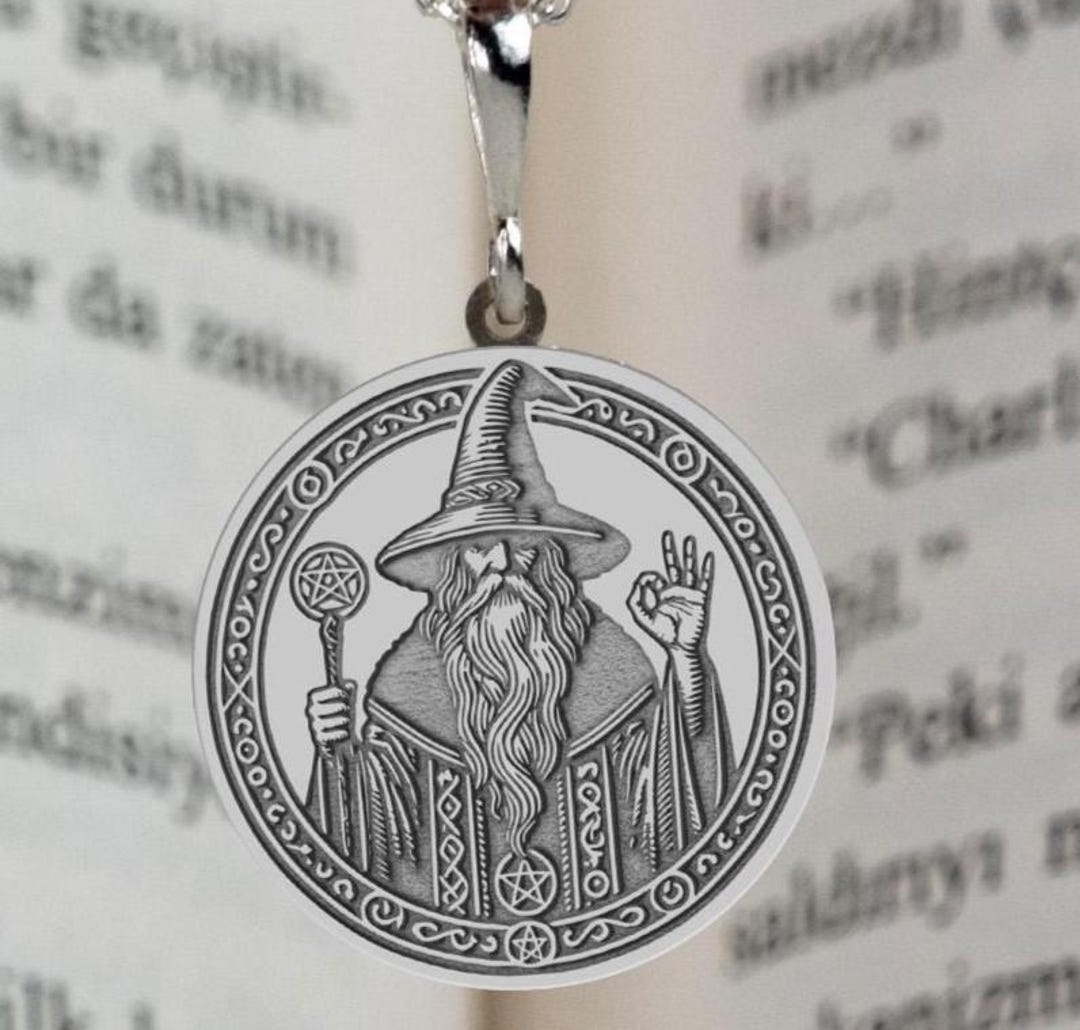 Sterling Silver Warlock Necklace, Occult Jewelry, Sorcerer Talisman ...