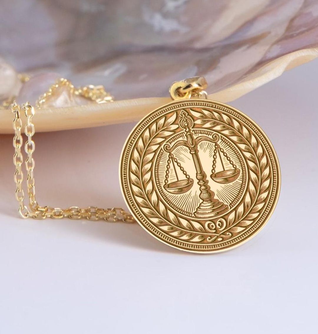 Sterling Silver Scales of Justice Necklace: Lawyer Gift, Libra ...