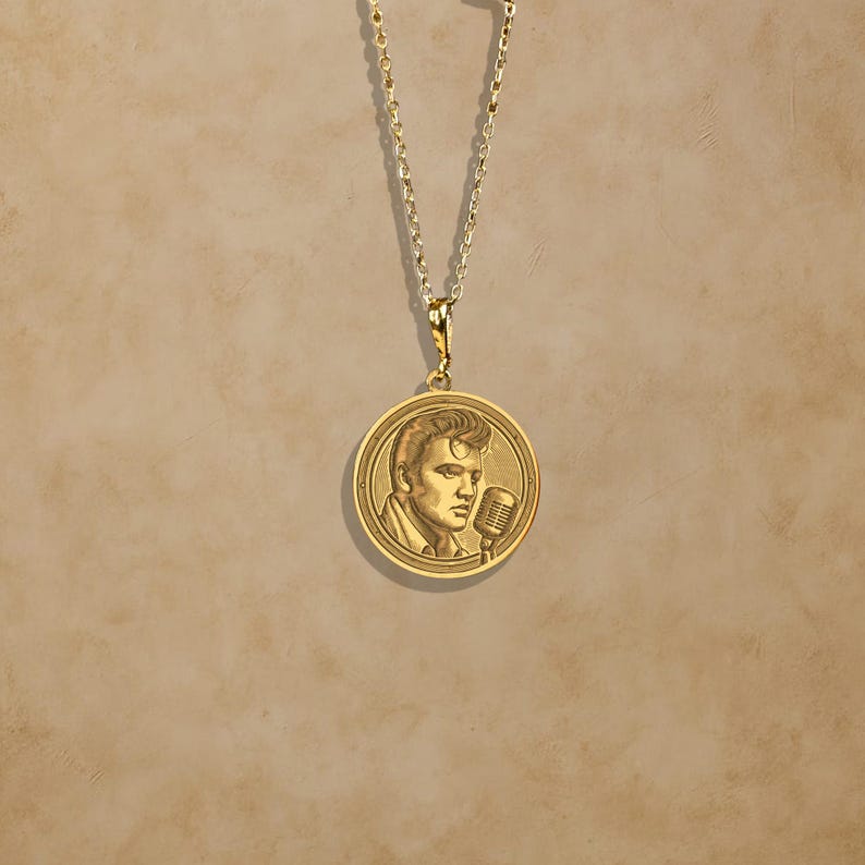 Sterling Silver Elvis Presley Medallion Necklace: Rock and Roll Legend ...