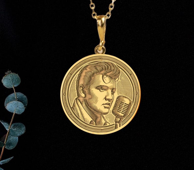 Sterling Silver Elvis Presley Medallion Necklace: Rock and Roll Legend ...