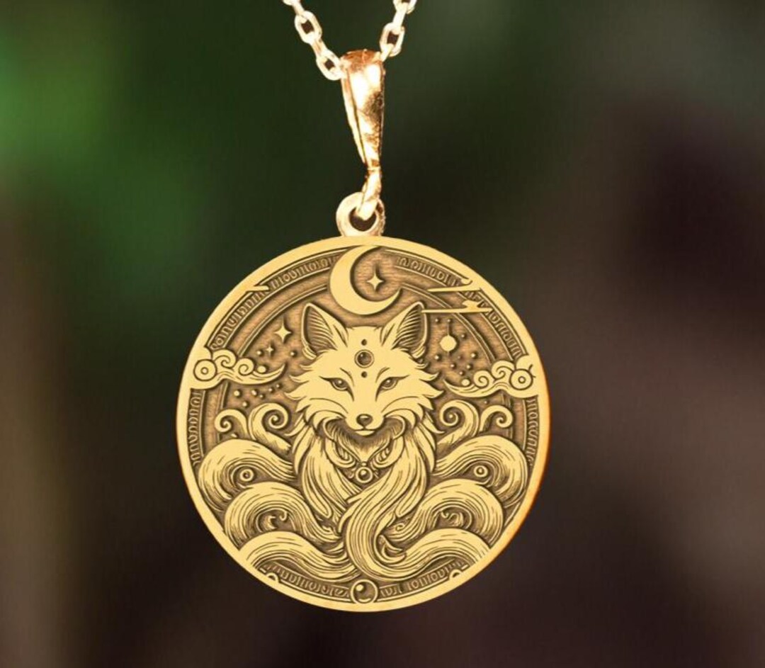 Sterling Silver Kitsune Necklace: Spirit Animal Pendant, Gumiho ...