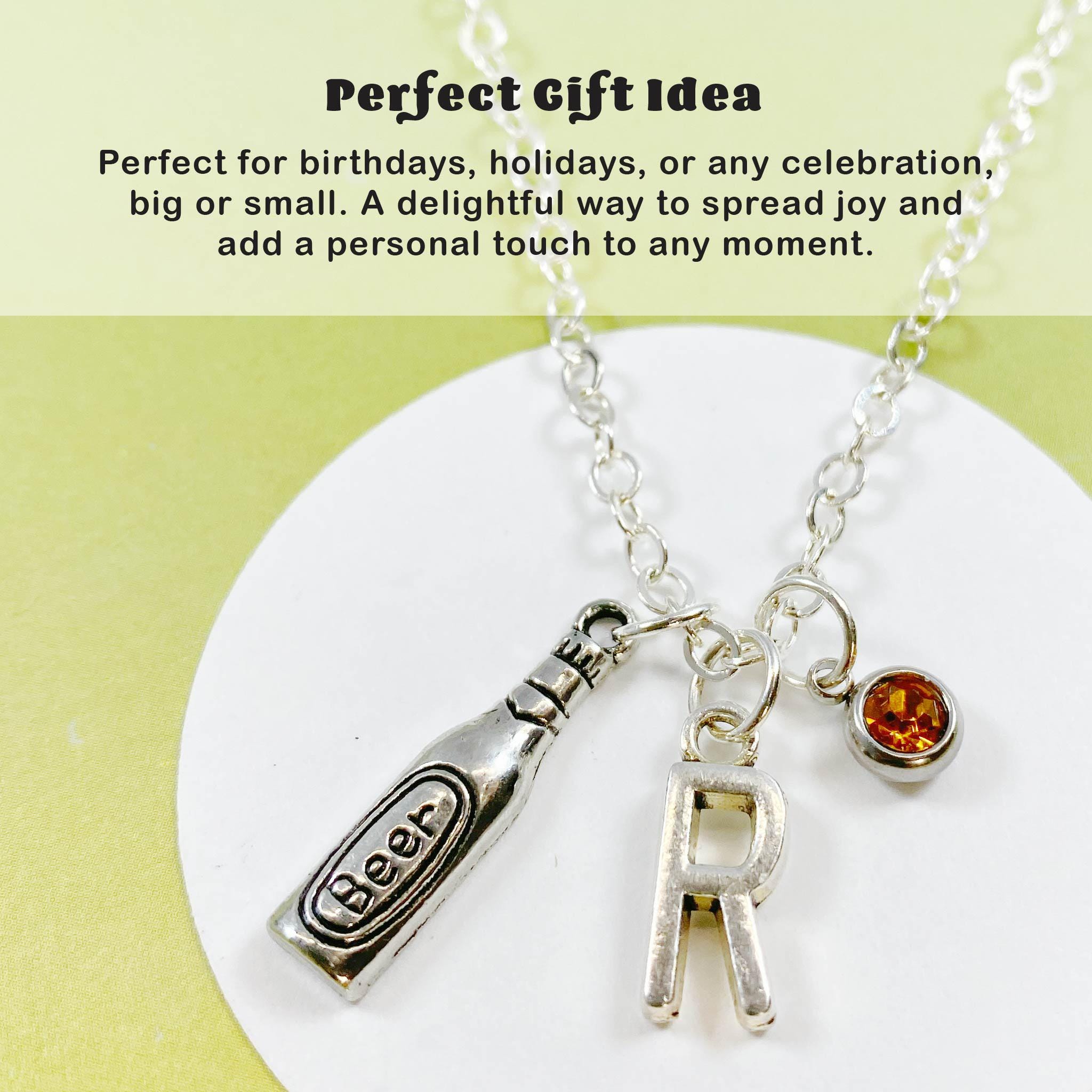 Beer Bottle Charm Necklace, Fun Friendship Gift for Pub Lovers ...