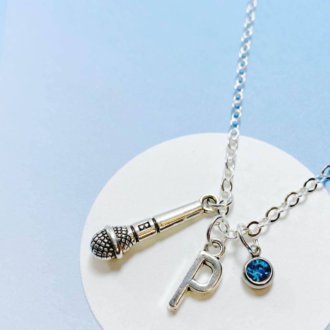 Microphone Charm Necklace, Personalized Singing Jewelry, Gift for ...