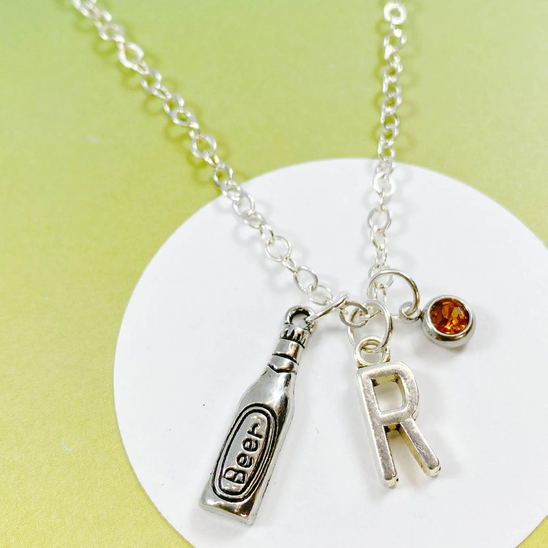 Beer Bottle Charm Necklace, Fun Friendship Gift for Pub Lovers ...