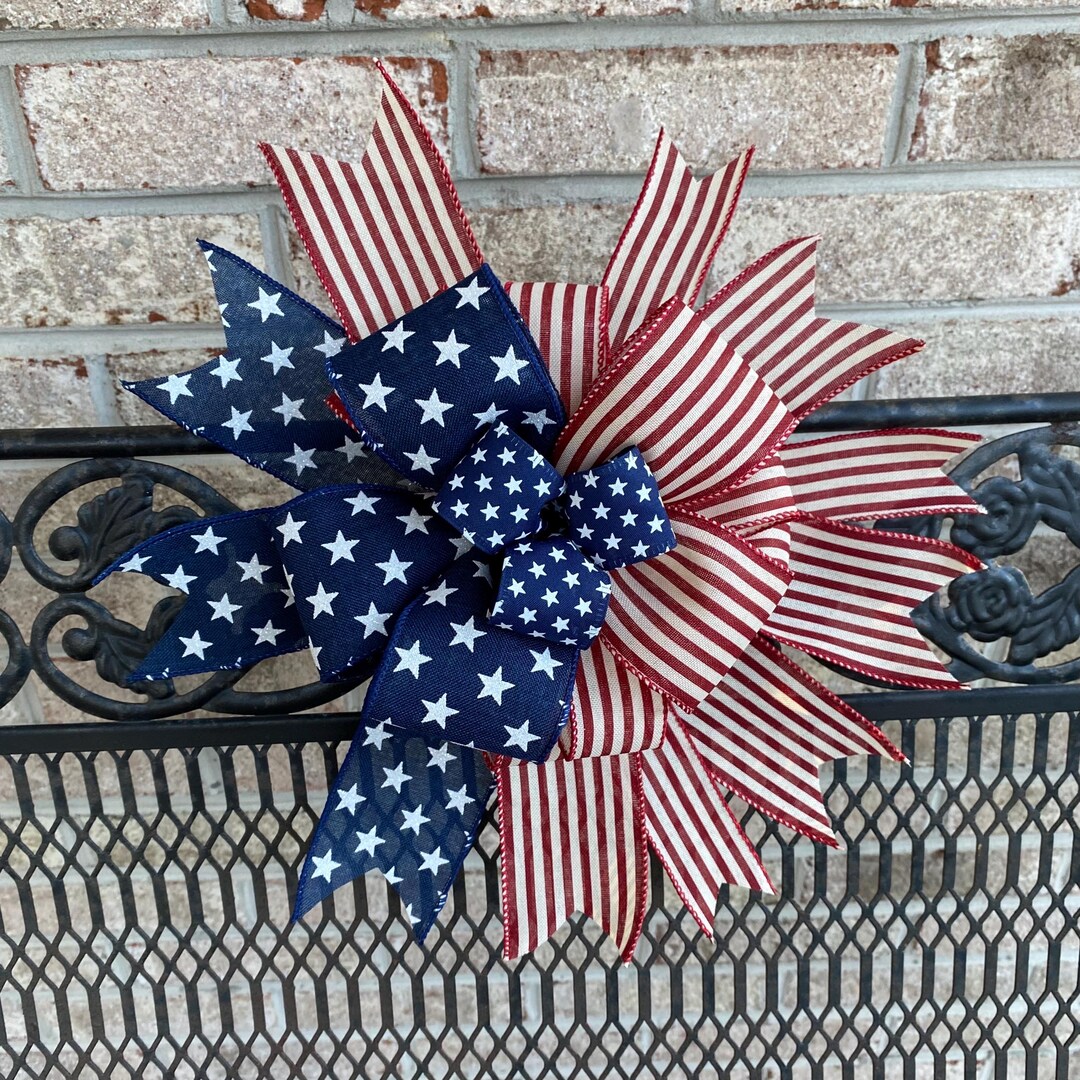 Patriotic Bow: Red, White and Blue, Stars and Stripes - Etsy